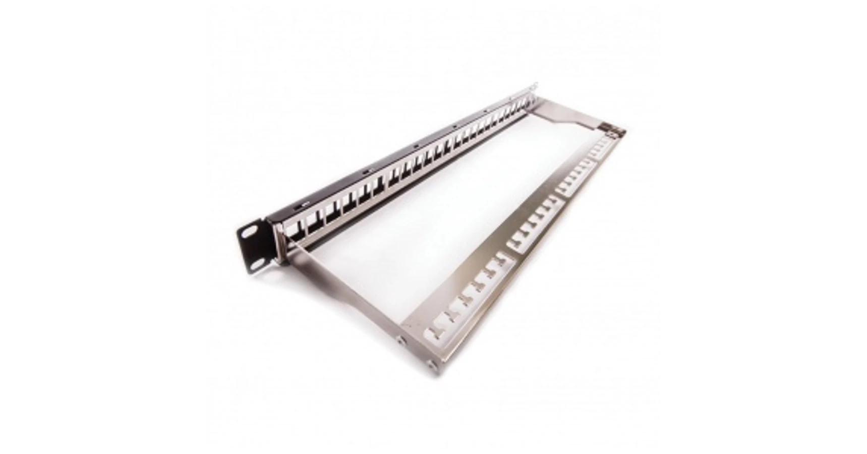 Patch panel 1U, ezüst, üres, 24 db keystone jack számára, Csatlakozó ...